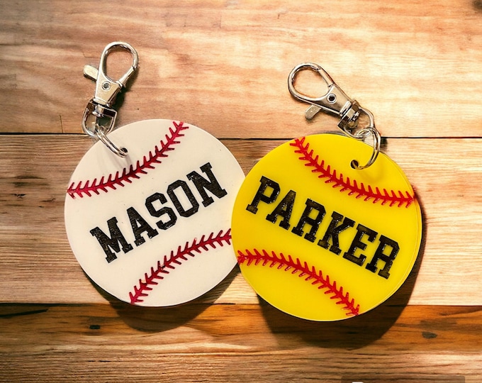 Baseball / Softball Bag Tags Sports Name Tags Acrylic Name Tags for ...
