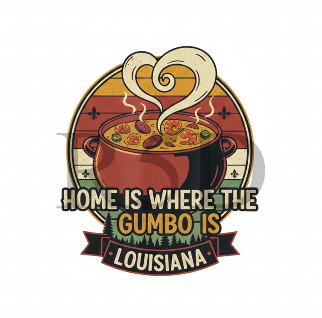 Home is Where the Gumbo is PNG - Retro Louisiana Digital Download ...