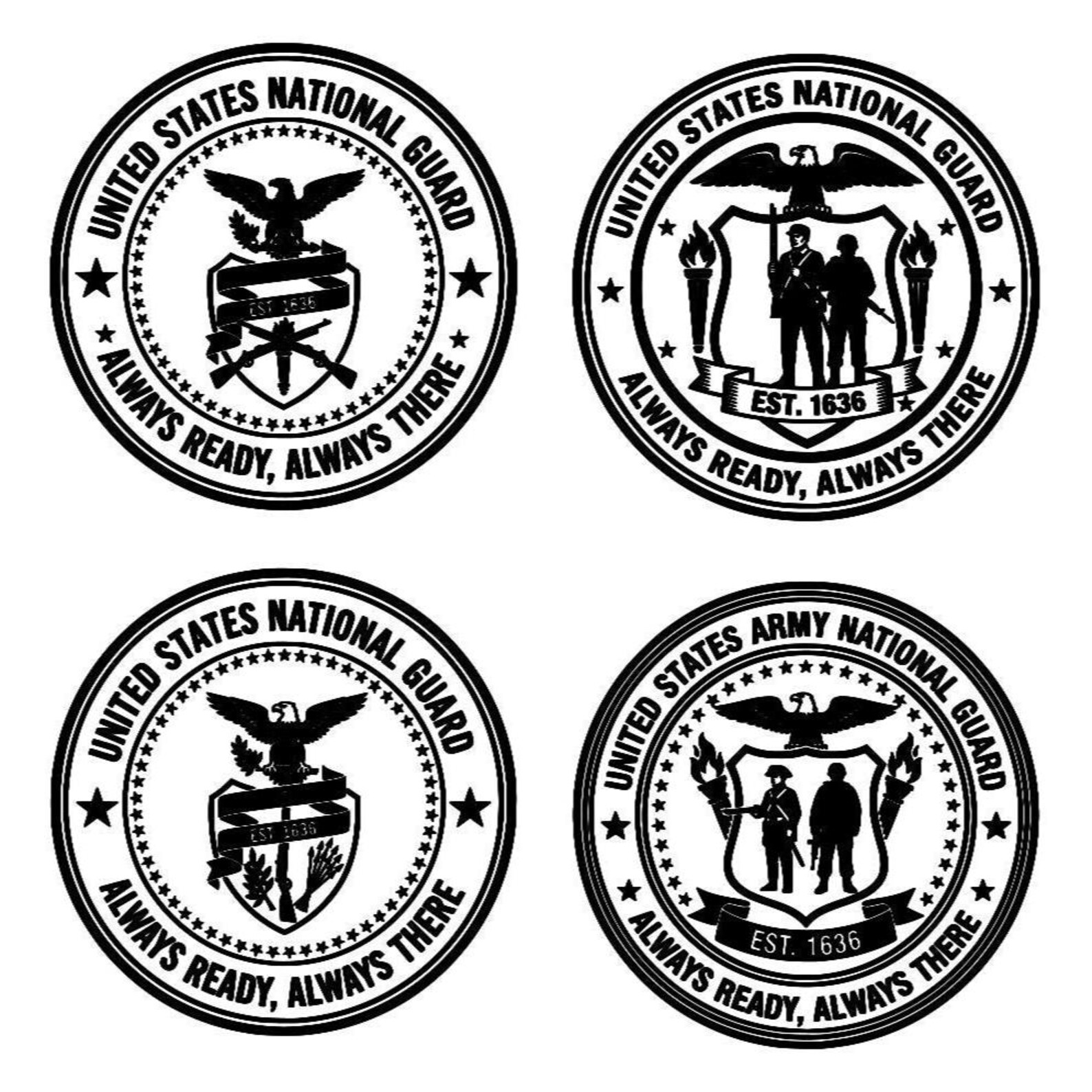 National Guard Bundle 4 Pack SVG, PNG, Pdf, Jpg, Always Ready Always ...