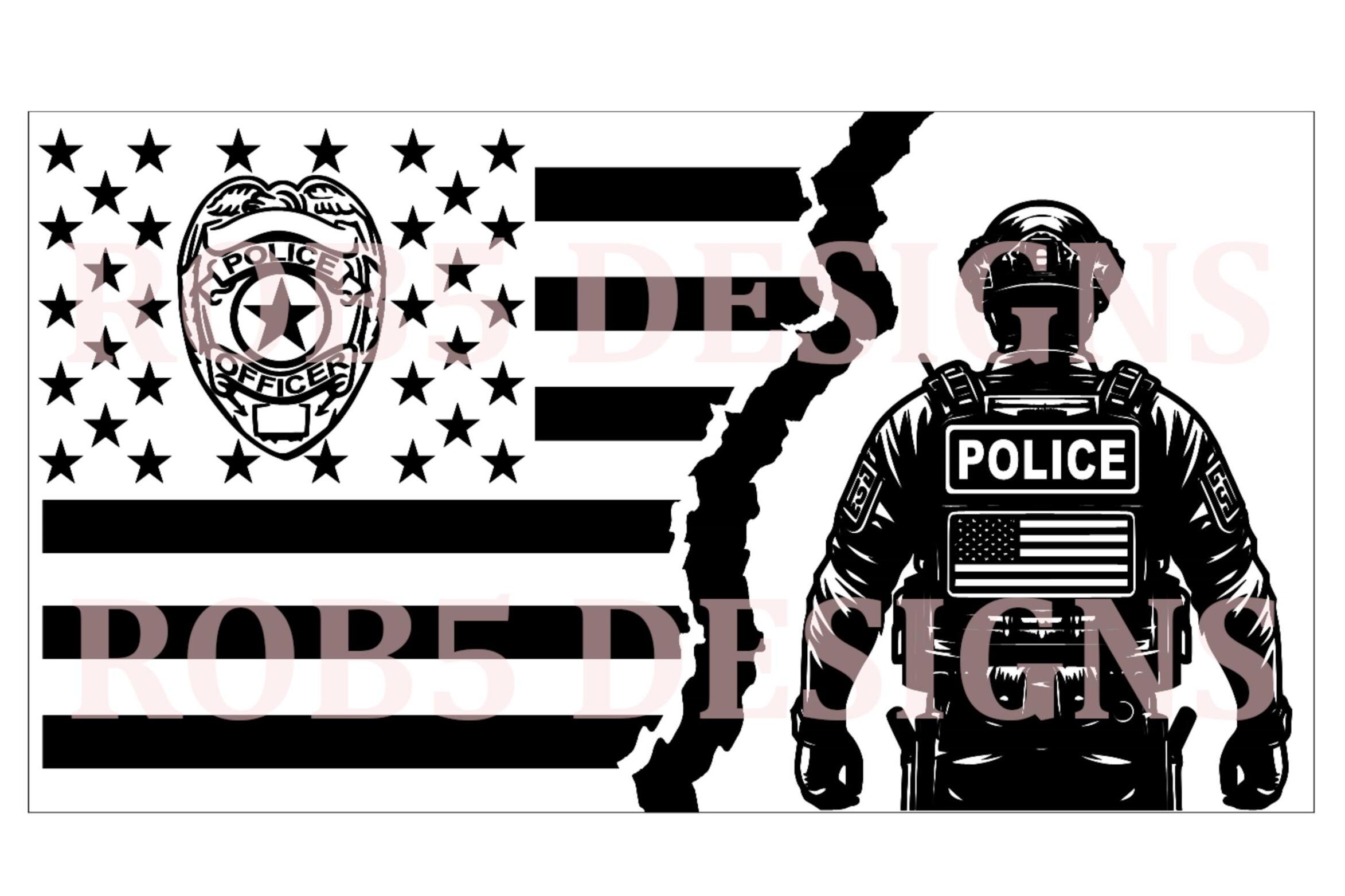 Police Officer Tattered Flag Digital File - SVG - JPG - PNG - Pdf ...