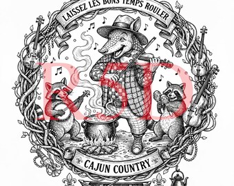 Cajun Armadillo Band, Louisiana Mardi Gras Design (svg, Png, Pdf, Jpg ...