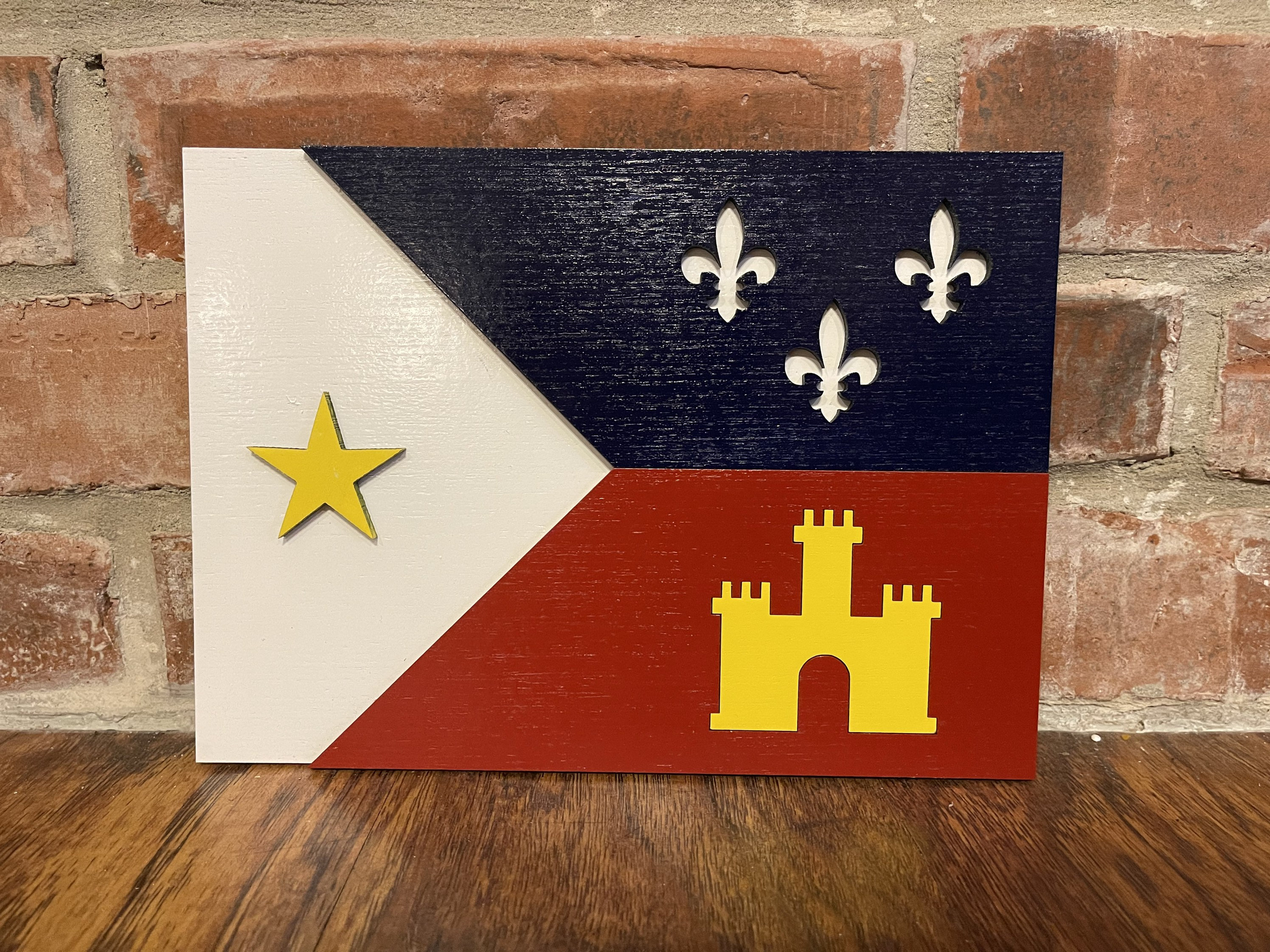 Wooden Flag Flag of Acadiana Louisiana Acadian Flag - Etsy