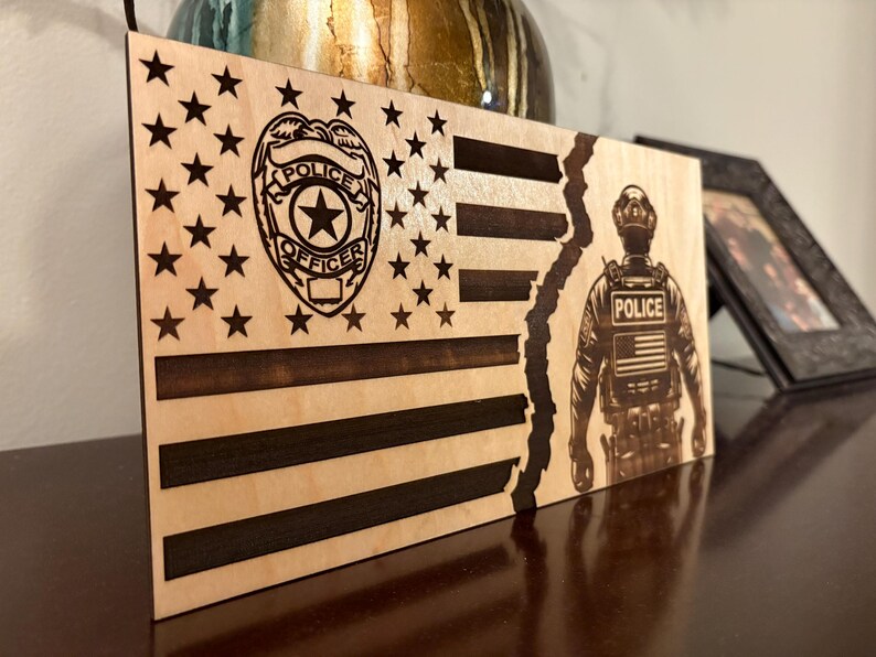 Police Officer Tattered Flag Digital File - SVG - JPG - PNG - Pdf ...