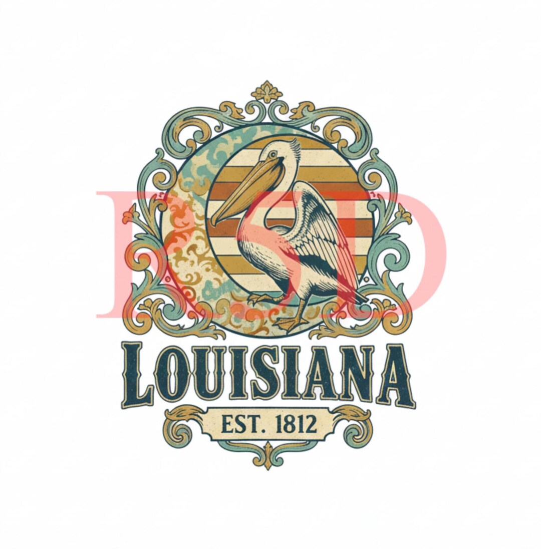 Vintage Louisiana Pelican Digital Download - Retro State Bird PNG ...