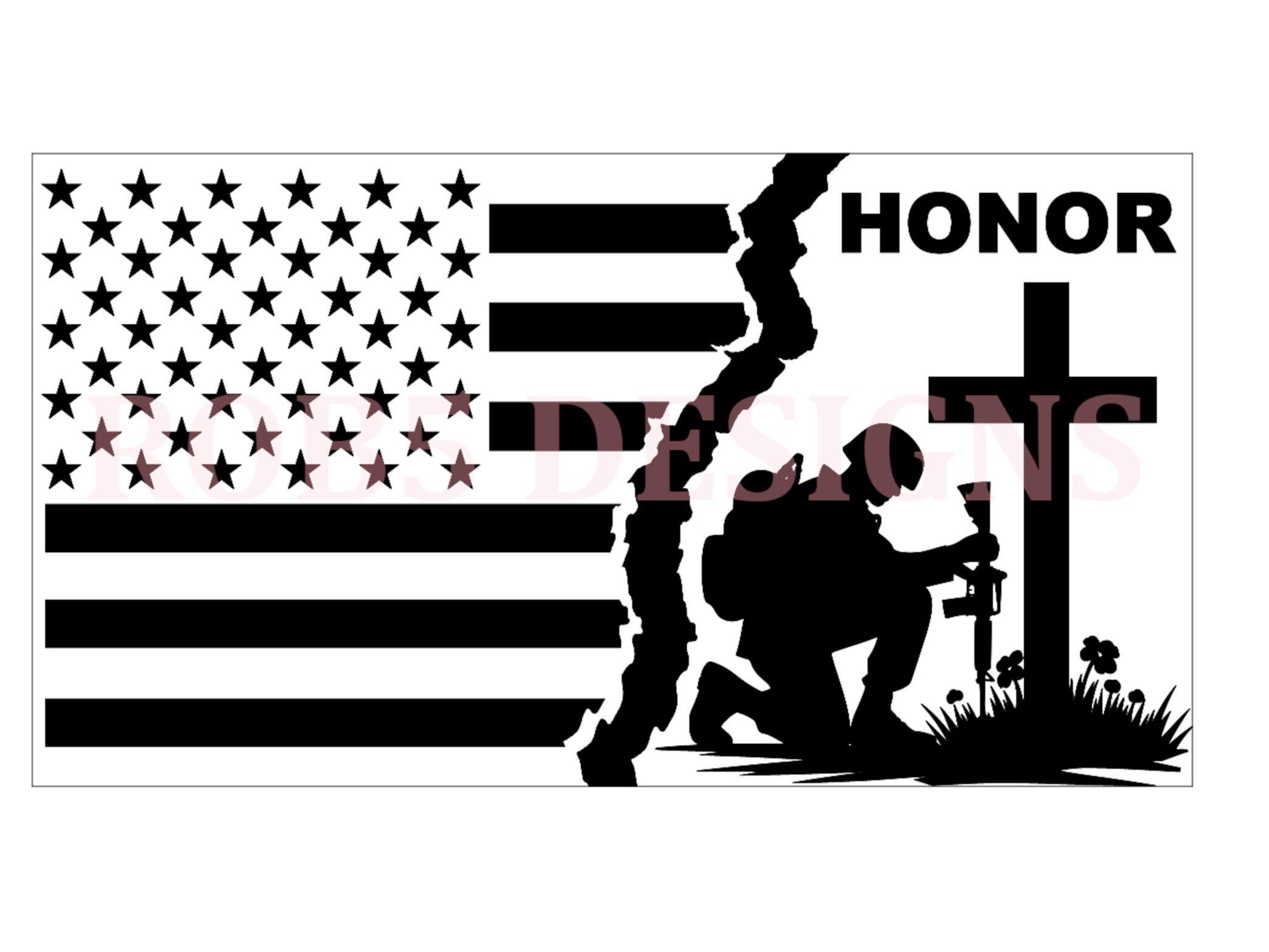 Tattered Flag Soldier's Honor Laser Cut File (svg, Jpg, Png, Pdf) - Etsy