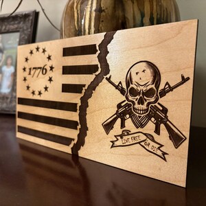 Tattered American Flag SVG - Live Free or Die, Laser Cut File (digital ...