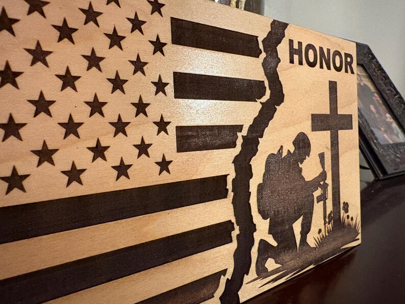 Tattered Flag Soldier's Honor Laser Cut File (svg, Jpg, Png, Pdf) - Etsy