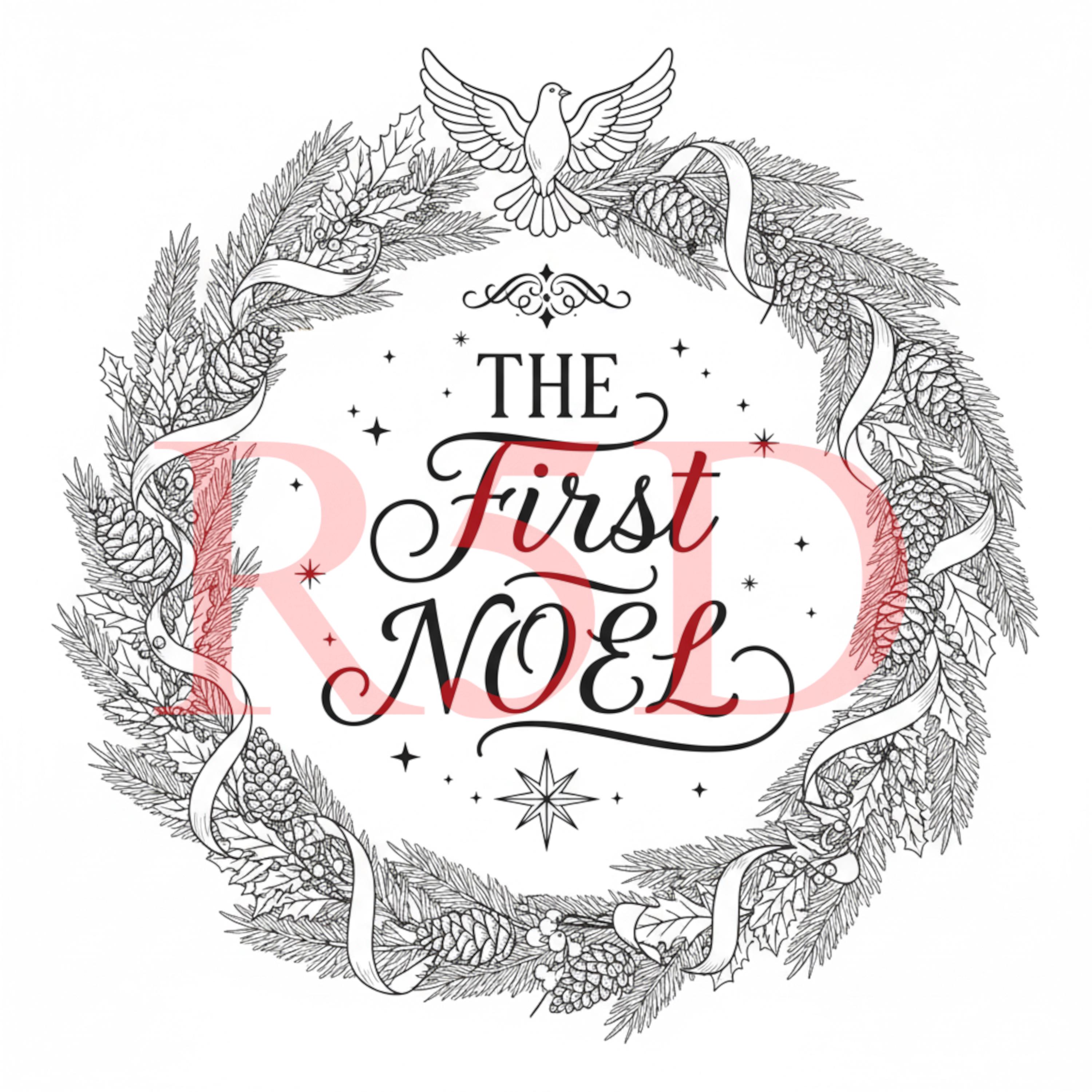The First Noel Svg – Christmas Wreath Digital File (pdf, Png, Jpg) - Etsy