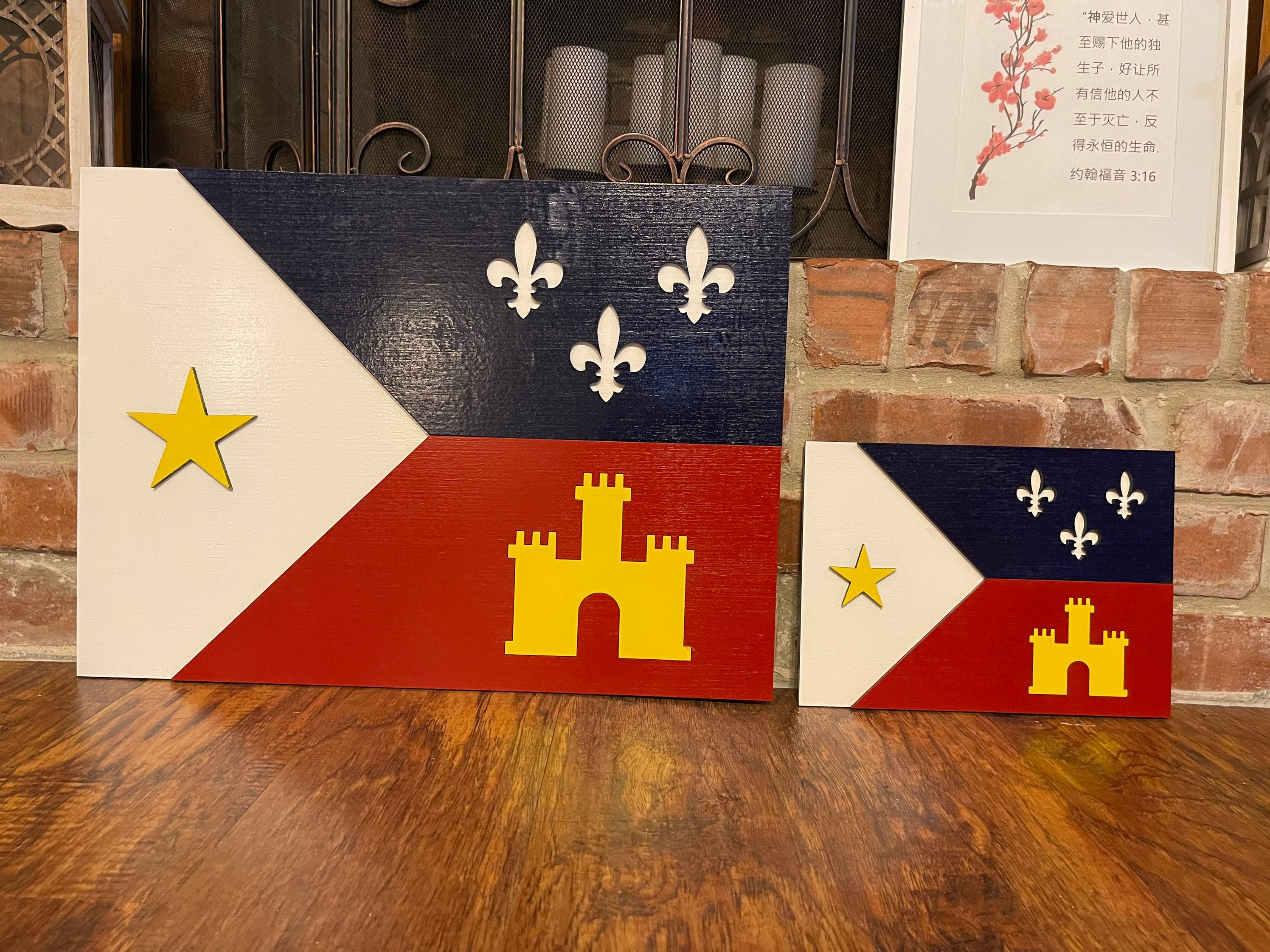 Wooden Flag Flag of Acadiana Louisiana Acadian Flag - Etsy