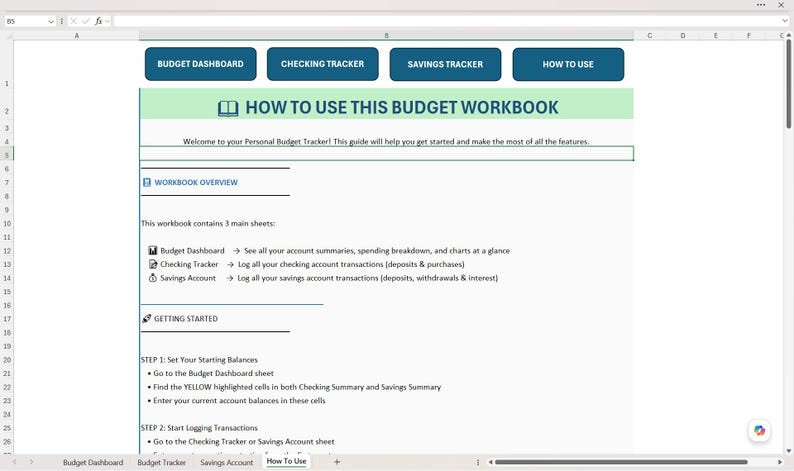 Personal Budget Tracker Pro – Excel Workbook or Google Sheets - Etsy