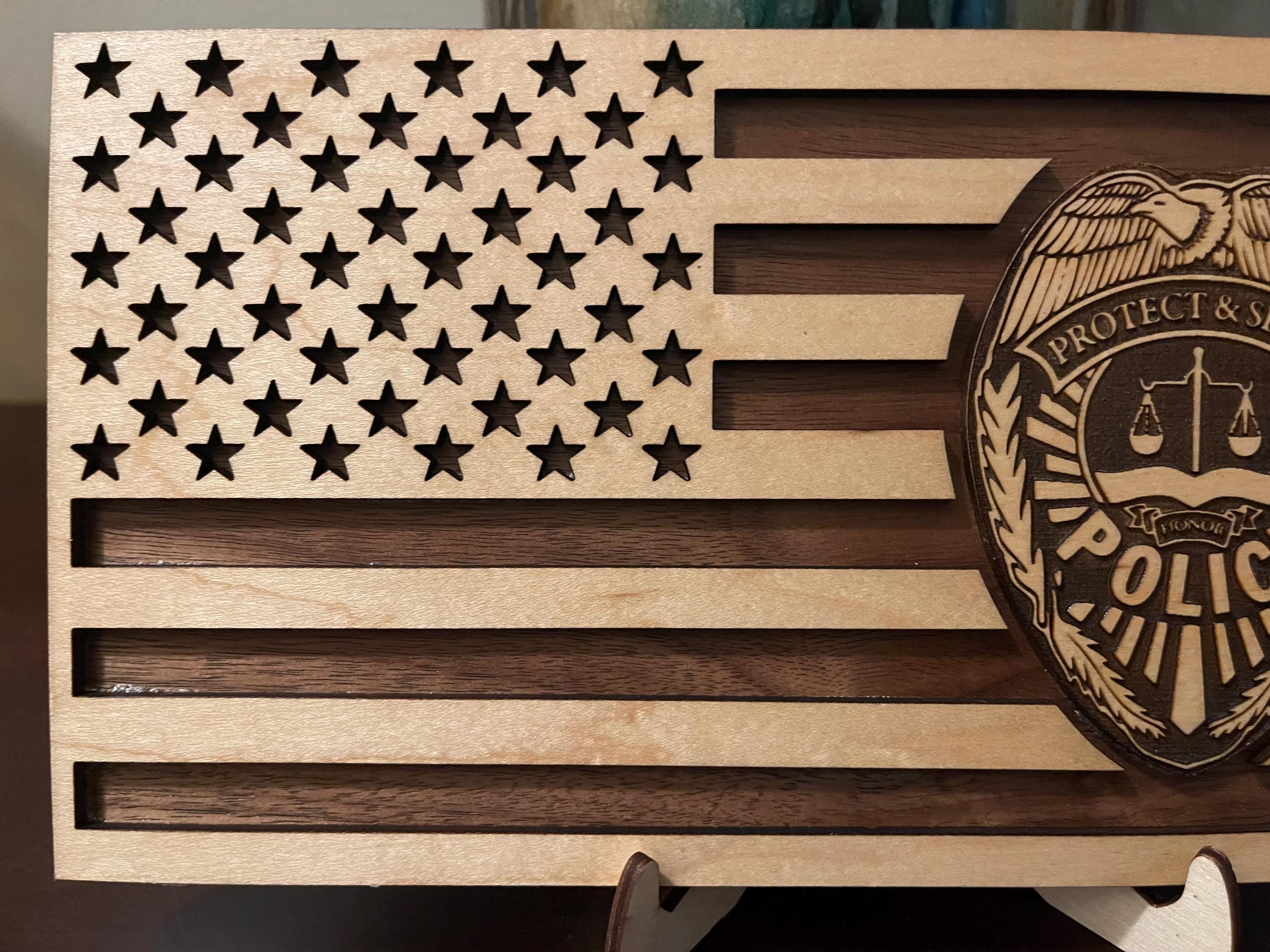 Police Flag Digital File - SVG - JPG - PNG - for Laser Cutters and ...
