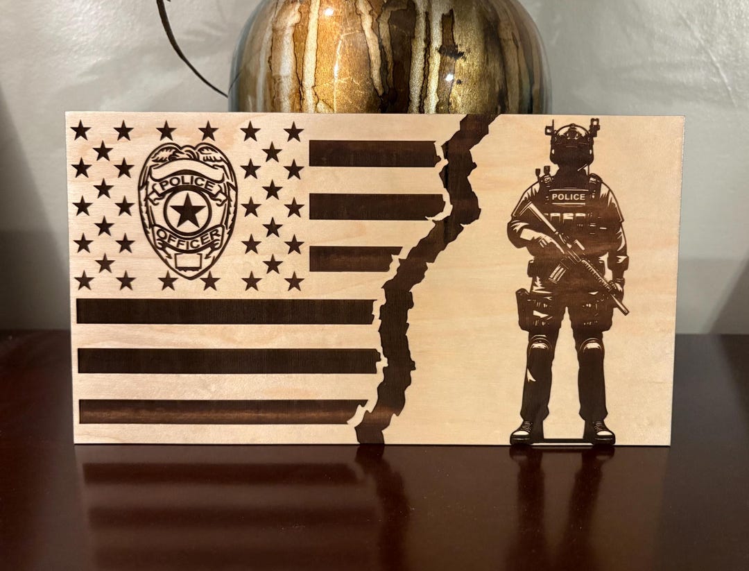 Police Officer Tattered Flag Laser Cut File (svg, Png, Jpg, Pdf) - Etsy