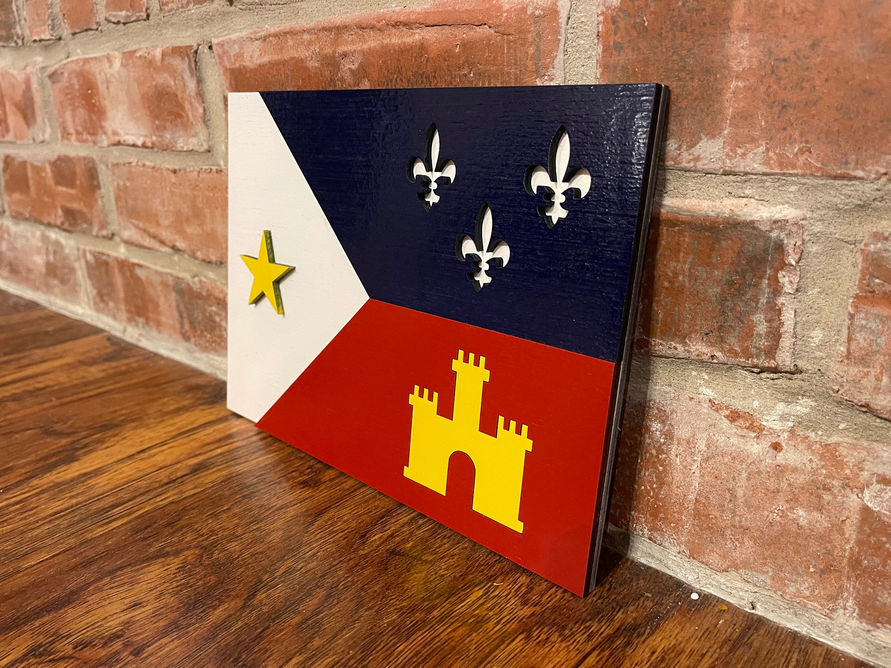 Wooden Flag Flag of Acadiana Louisiana Acadian Flag - Etsy