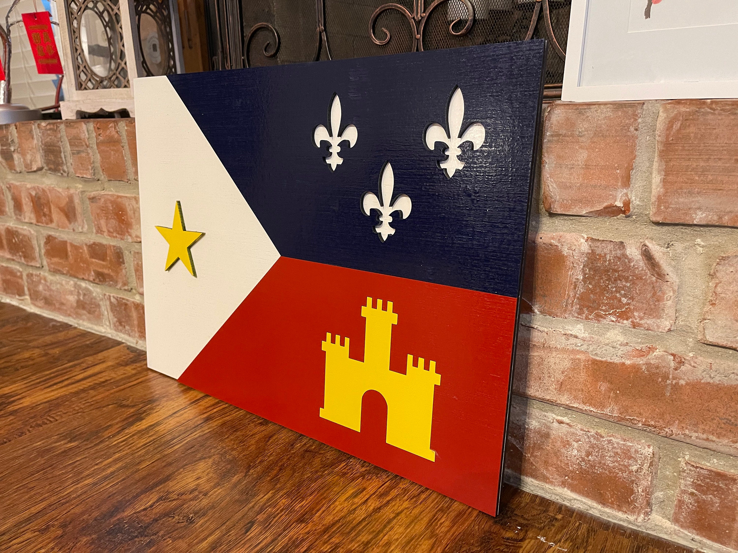 Wooden Flag Flag of Acadiana Louisiana Acadian Flag - Etsy