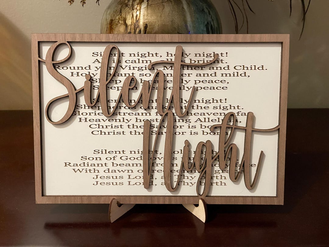 Silent Night Sign Digital File - SVG - JPG - PNG - for Laser Engraver ...