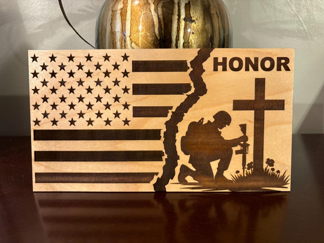 Tattered Flag Soldier's Honor Laser Cut File (svg, Jpg, Png, Pdf) - Etsy