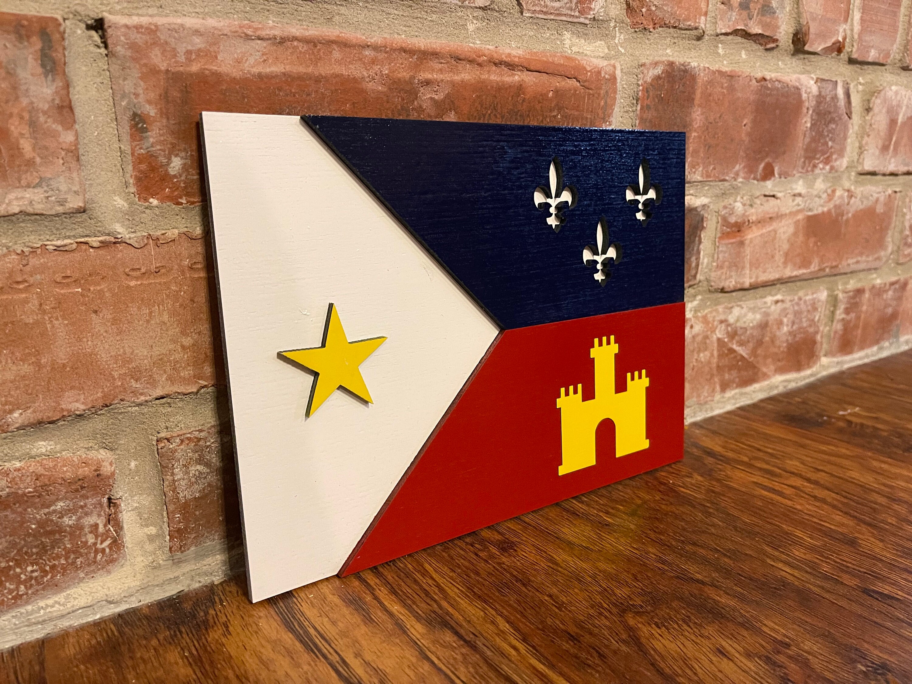 Wooden Flag Flag of Acadiana Louisiana Acadian Flag - Etsy
