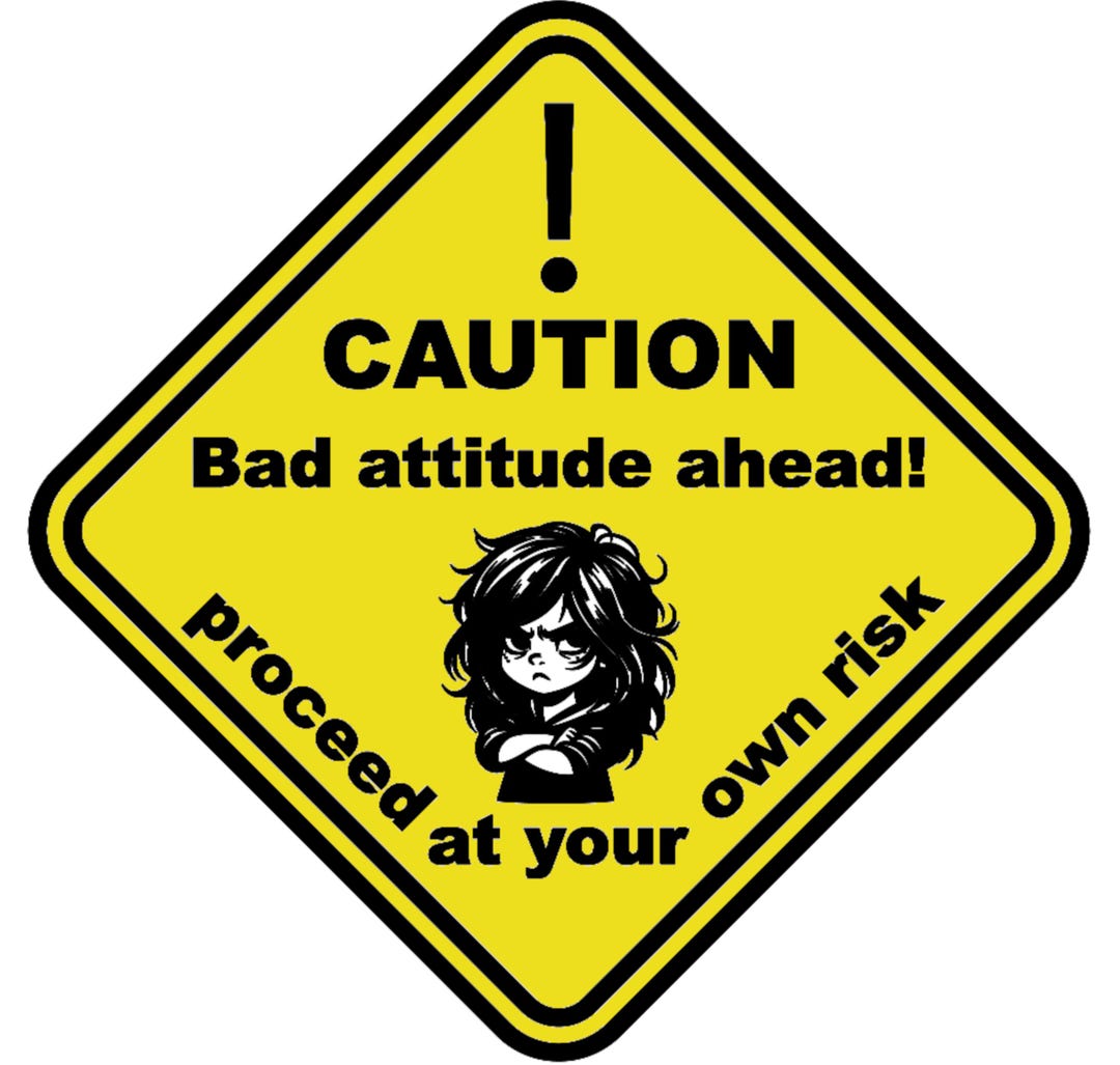 Caution: Bad Attitude Ahead, Proceed at Own Risk, PDF, SVG, Png, JPG ...