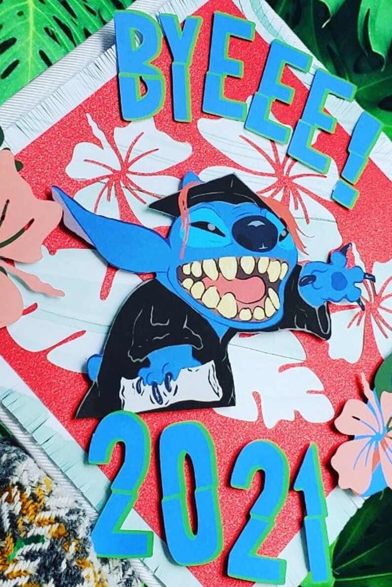 Graduation Cap Topper Lilo & Stitch Ohana College - Etsy