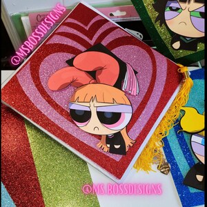 Graduation Cap Topper-powerpuff Girl Cartoon Design College - Etsy