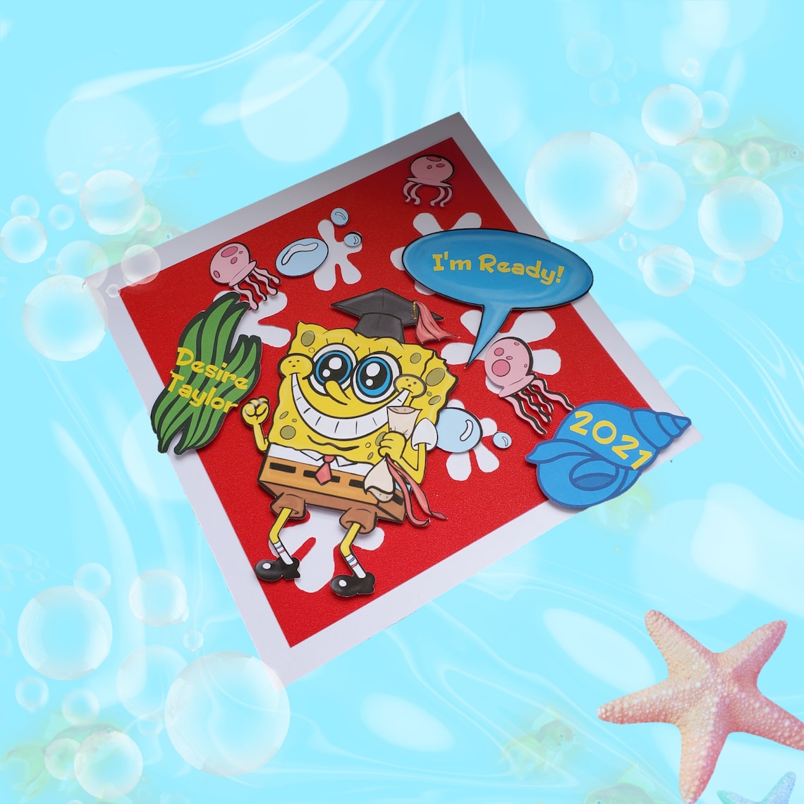 Graduation Cap Topper Spongebob Grad College University - Etsy