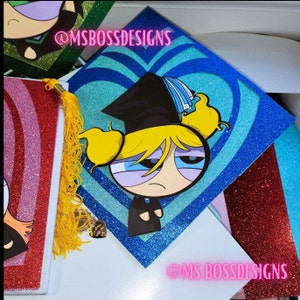 Graduation Cap Topper-powerpuff Girl Cartoon Design College - Etsy