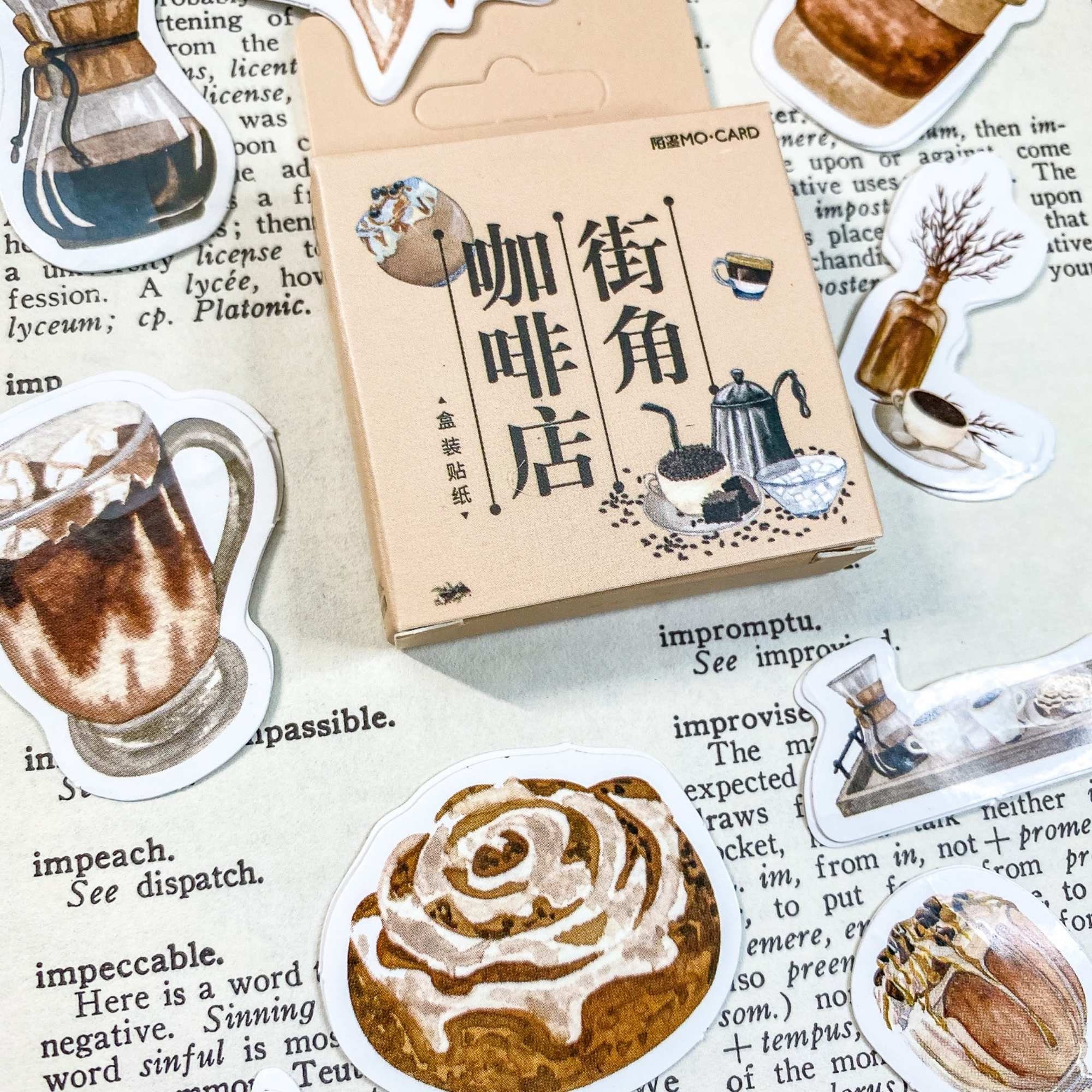 46 Pcs/box Vintage Coffee Shop Drink Stickers, Bullet Journal ...