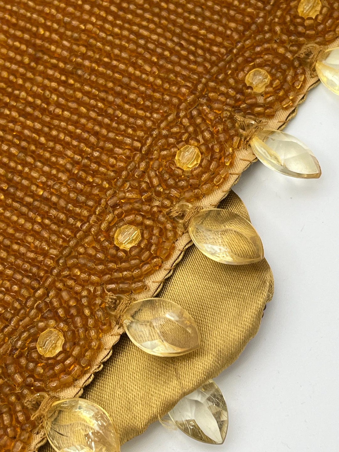 Gold Glass Bead Table Runner, Vintage Christmas Holiday Table Decor ...