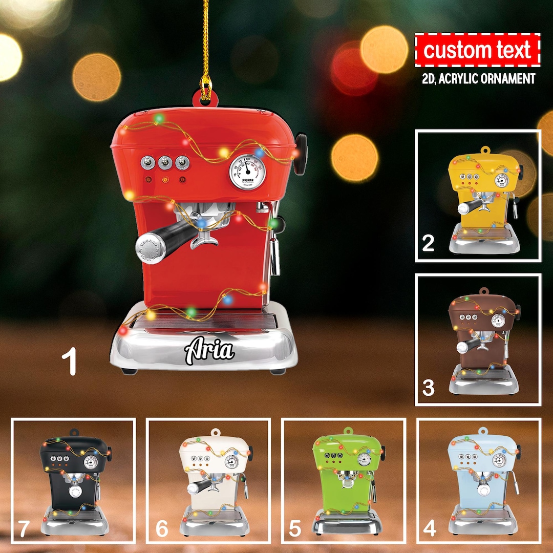 Coffee Machine Christmas Ornament, Custom Barista Ornament, Coffee ...