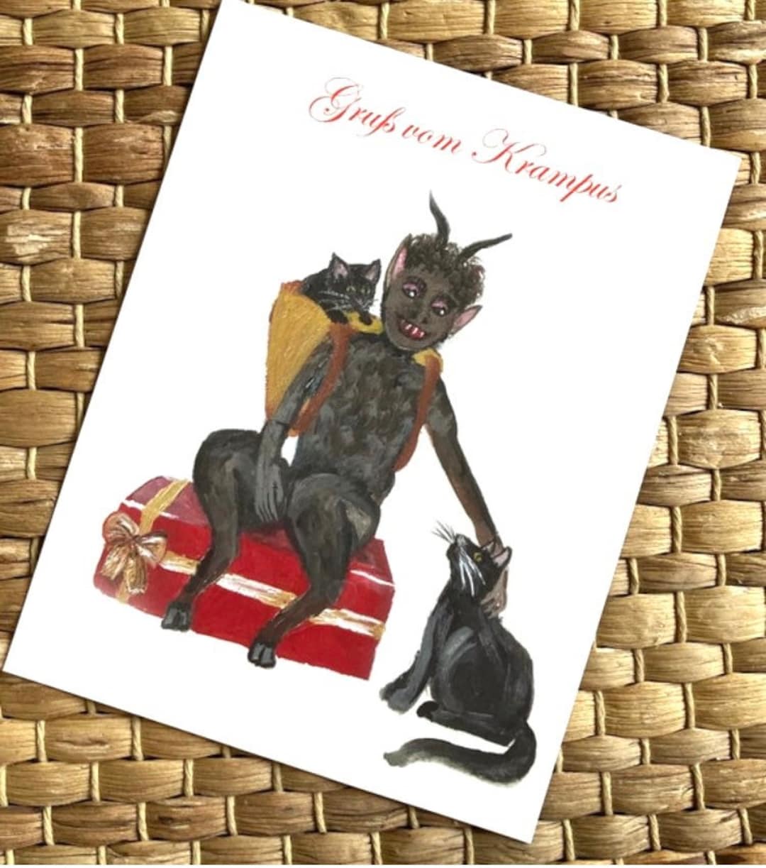 Sets of Krampus With Cats Blank Card Packs - Etsy