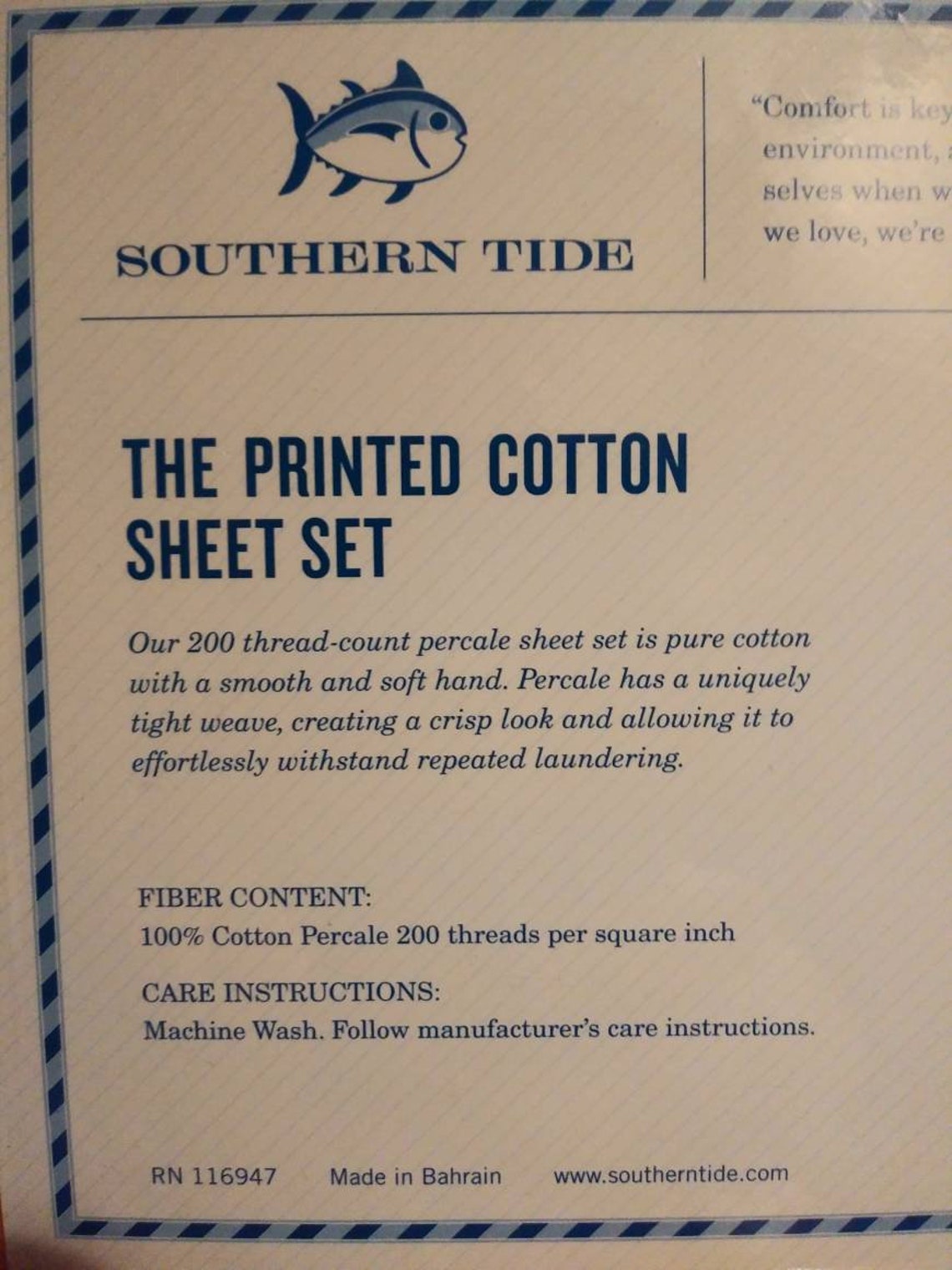 Brand New Southern Tide Skipjack Full Size Sheet Set Color Orange ...