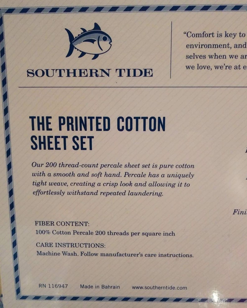 Brand New Southern Tide Skipjack King Size Sheet Set Color Pink - Etsy