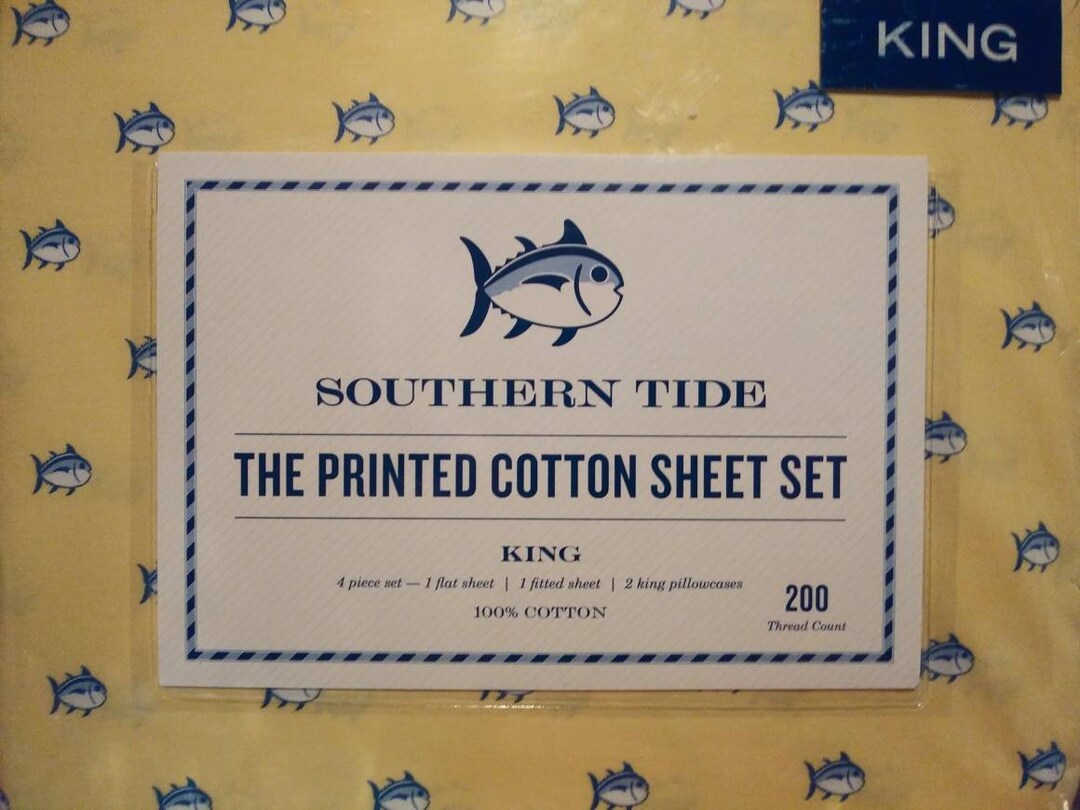 Brand New Southern Tide Skipjack King Size Sheet Set Color Yellow - Etsy