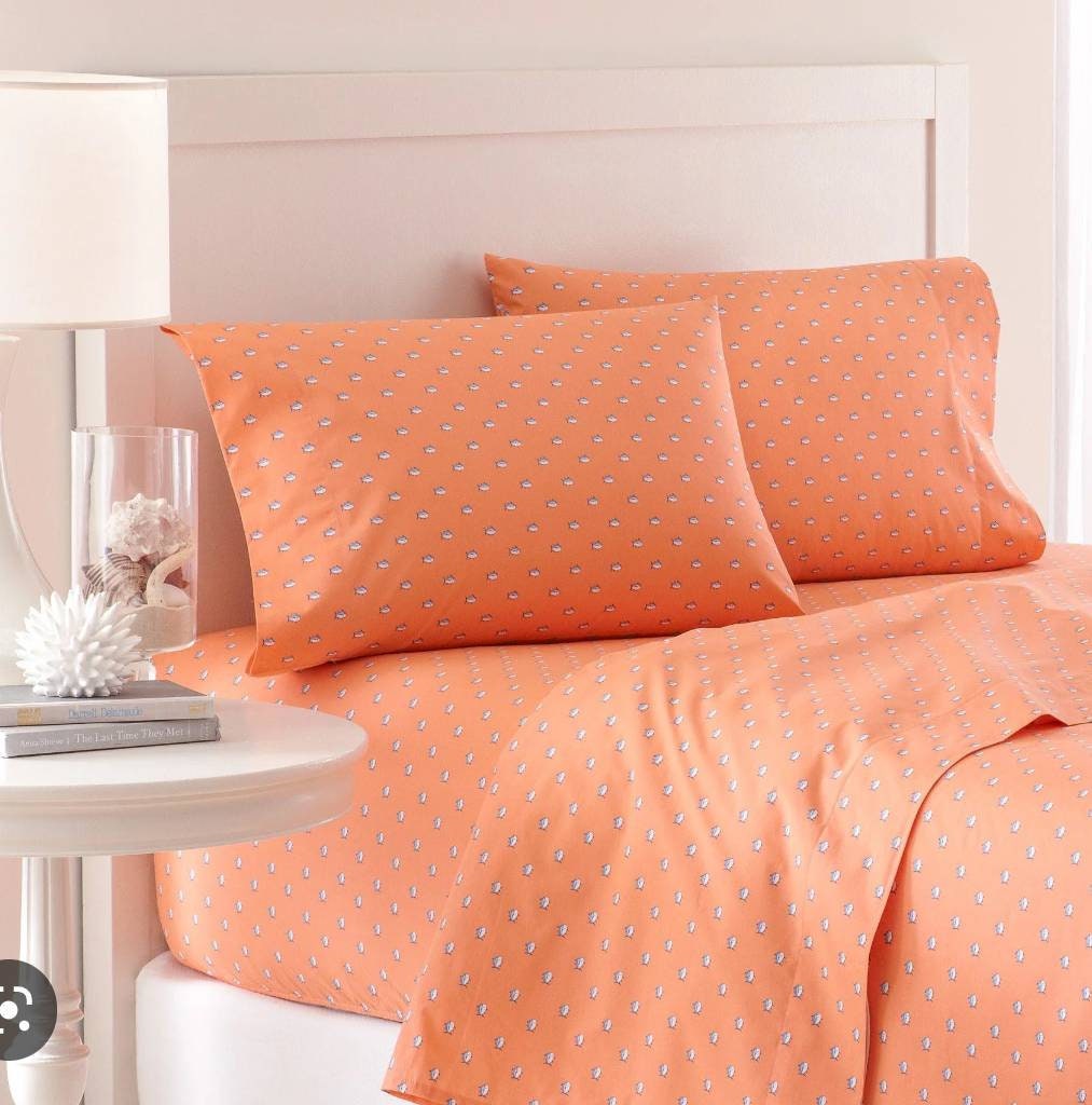 Brand New Southern Tide Skipjack Full Size Sheet Set Color Orange ...