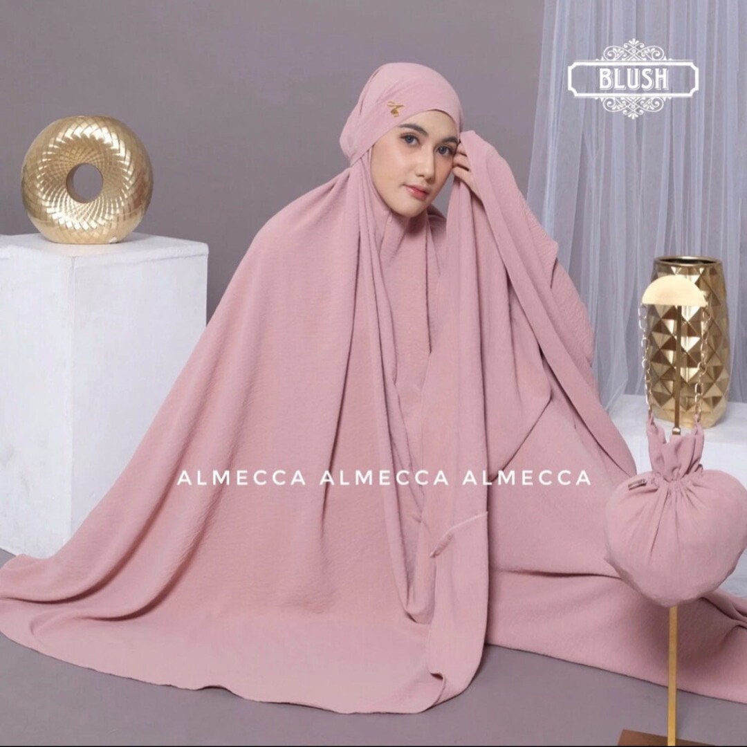 NEW Islamic Prayer Mukena Two Piece Set Crinkle Cotton Airflow Premium ...