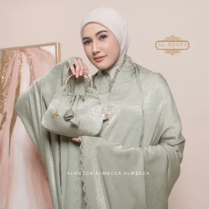 NEW Islamic Prayer Mukena Two Piece Set Premium Santorini Silk Shimmer ...