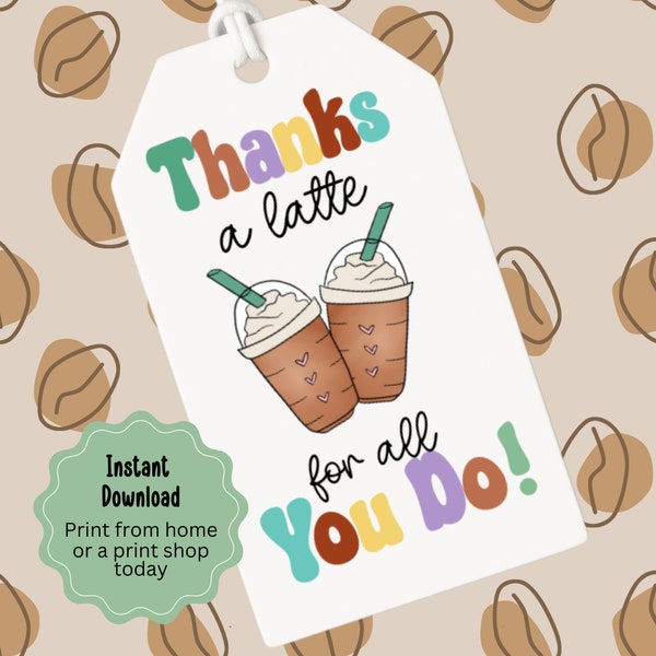 Thanks a Latte - Etsy