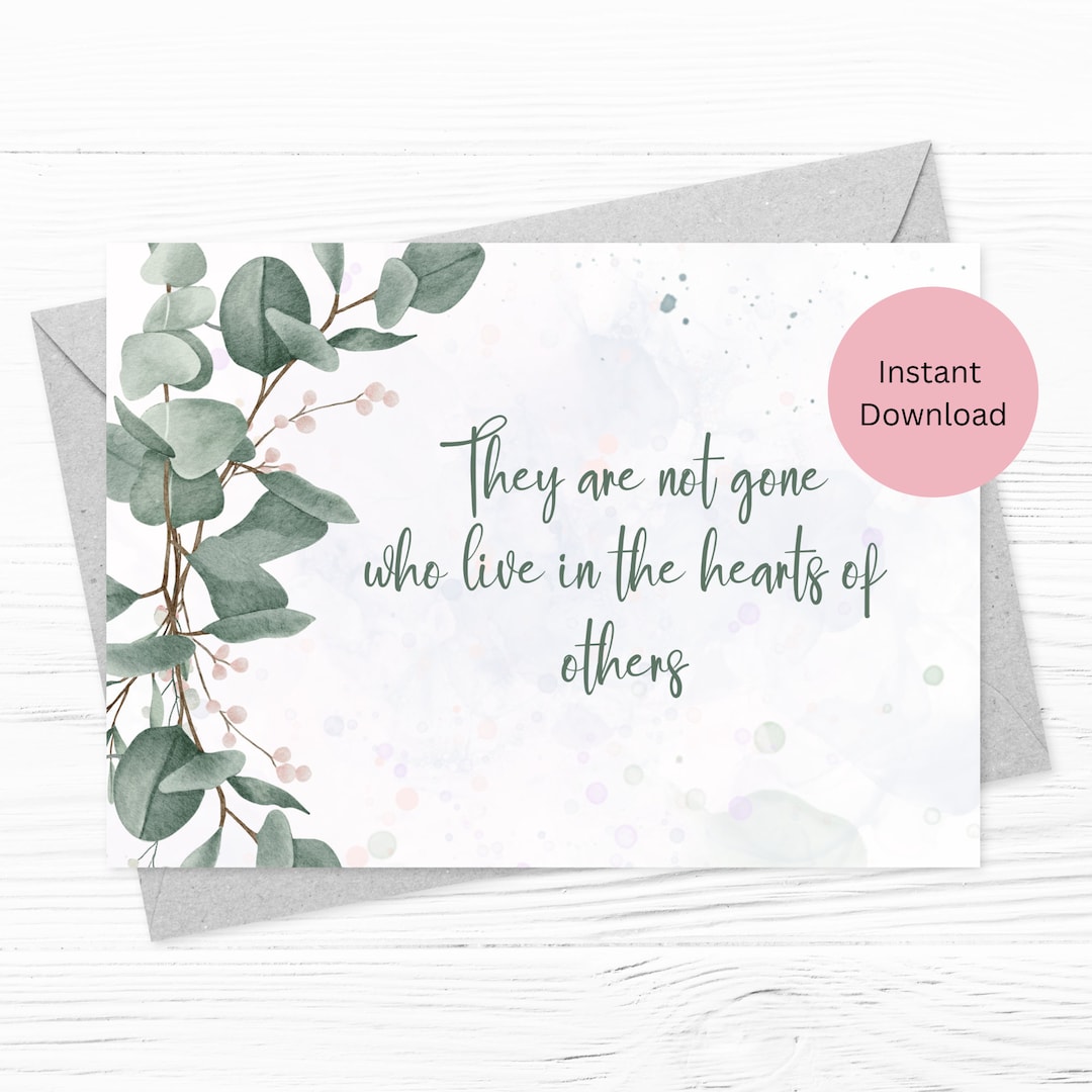 Floral Sympathy Instant Download Printable 5 X 7 Greeting Card - Etsy