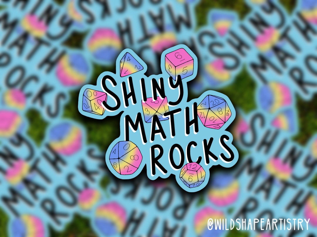 Shiny Math Rocks Sticker Pansexual Pride D&D Sticker, Dice Sticker ...