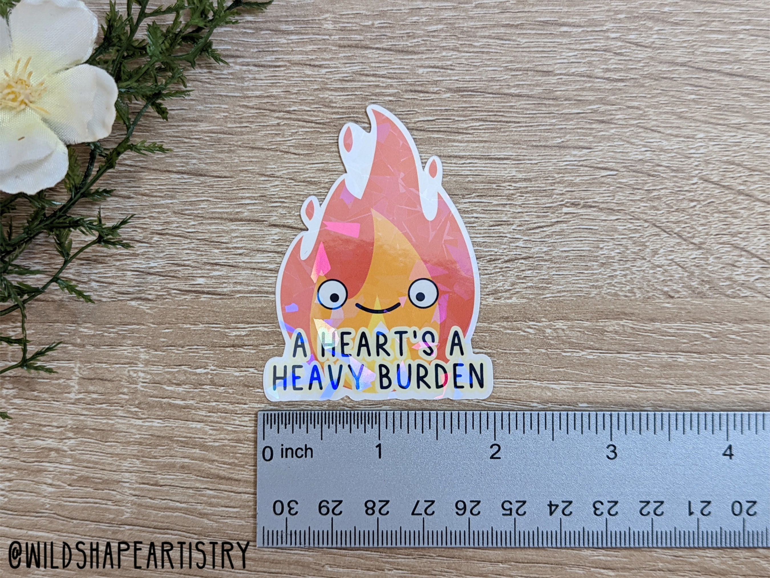 A Heart's a Heavy Burden Sticker | Holographic Sticker, Calcifer ...