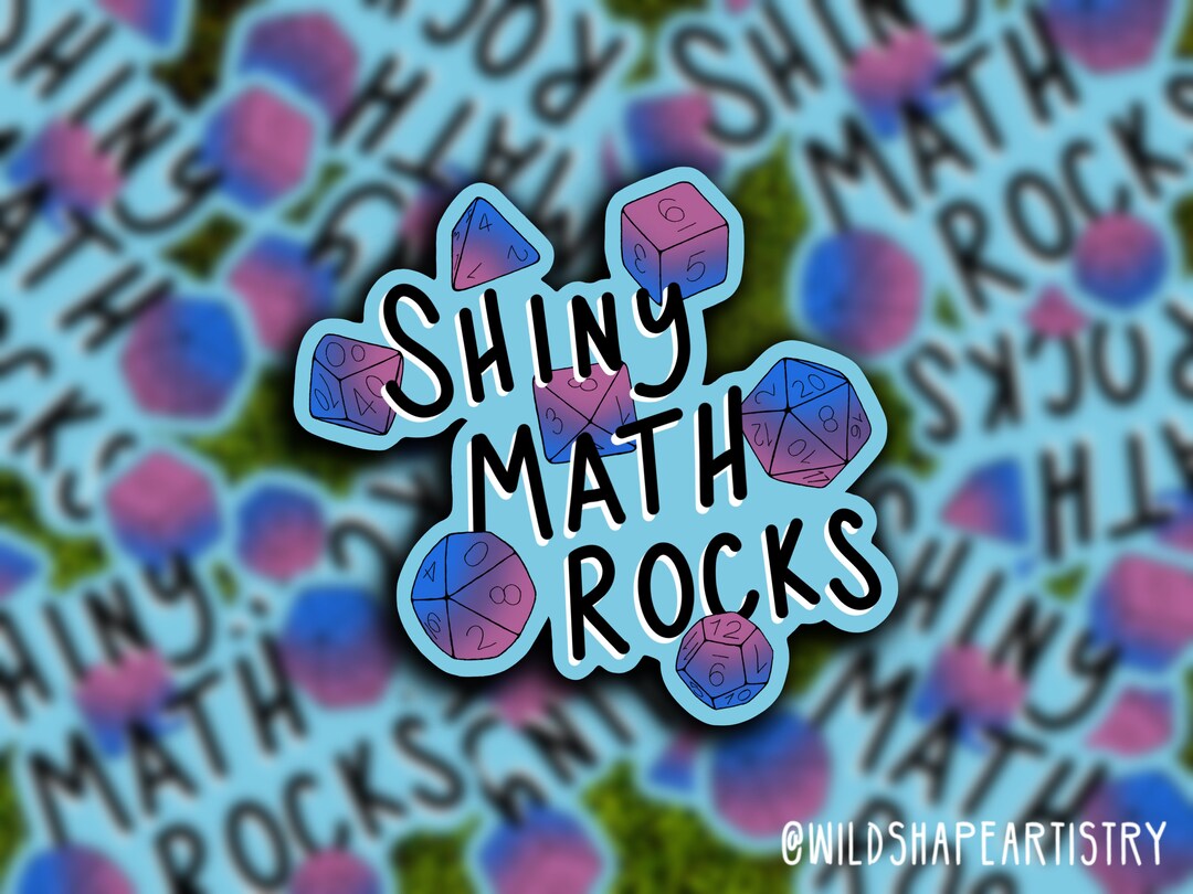 Shiny Math Rocks Sticker - Bi Pride | D&D Sticker, Dice Sticker, LGBTQ ...