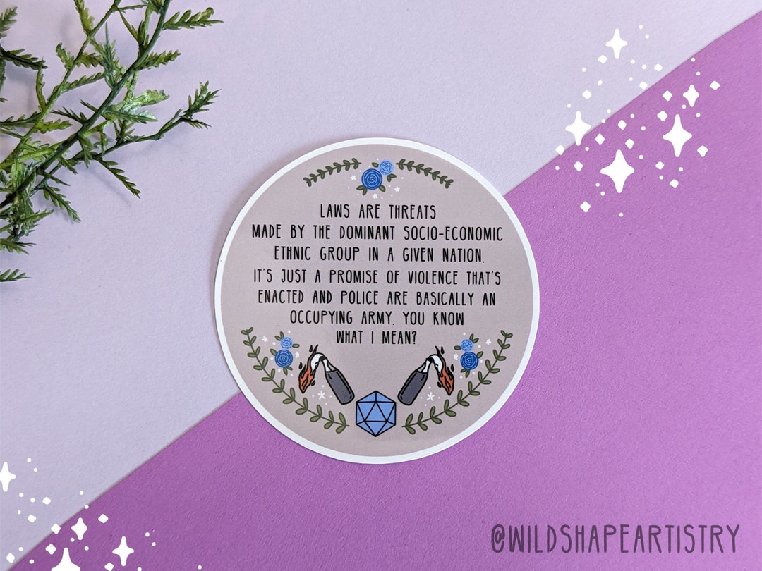 Laws Are Threats Sticker | Dnd Sticker, Water Bottle Sticker, Laptop ...