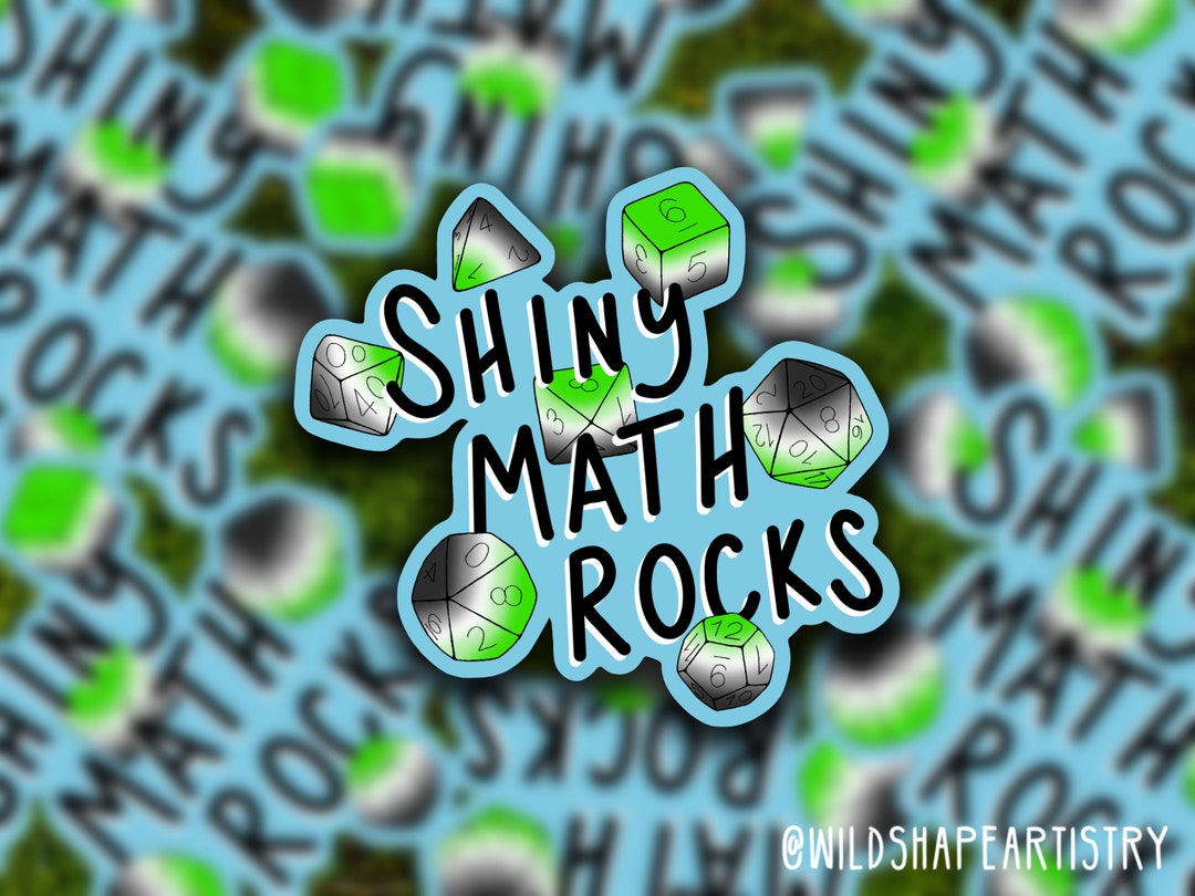 Shiny Math Rocks Sticker Aromantic Pride D&D Sticker, Dice Sticker ...