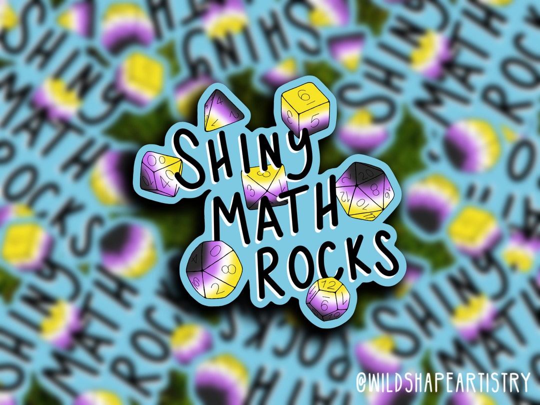 Shiny Math Rocks Sticker Non-binary Pride D&D Sticker, Dice Sticker ...