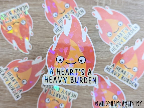 A Heart's a Heavy Burden Sticker Holographic Sticker - Etsy Hong Kong