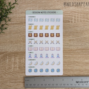 D&D Session Notes Stickers || TTRPG Notetaking Tools, Dnd Tools, Dnd ...