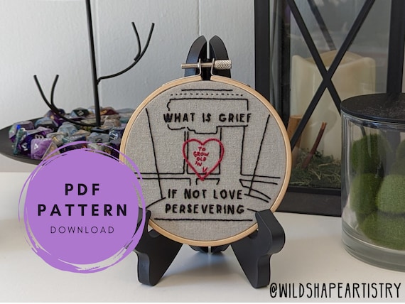 Love Persevering PDF Embroidery Pattern Grief Embroidery | Etsy