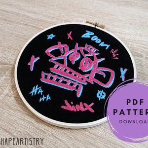 Jinx Graffiti - PDF Embroidery Pattern, Arcane, Jinx Embroidery Pattern ...