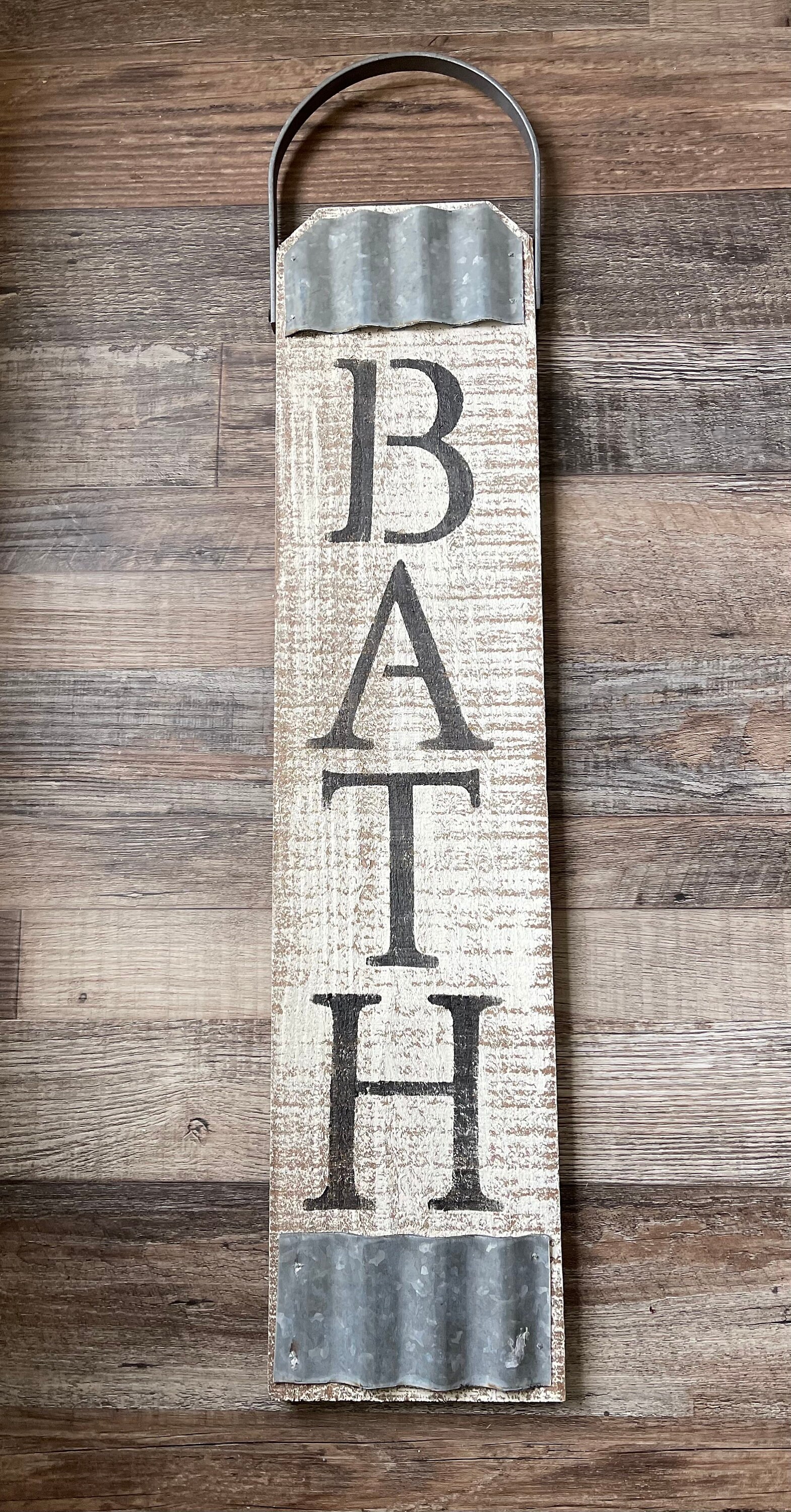 Bathroom Wall Decor Sign Bath Decor BATH Vertical Bath - Etsy