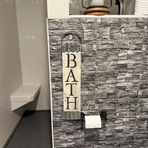 Bathroom Wall Decor Sign Bath Decor BATH Vertical Bath Wood Sign ...